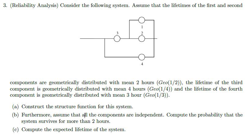 (Reliability Analysis) ﻿Consider the following | Chegg.com