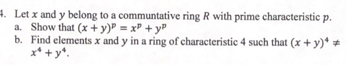 Solved 4. Let x and y belong to a | Chegg.com