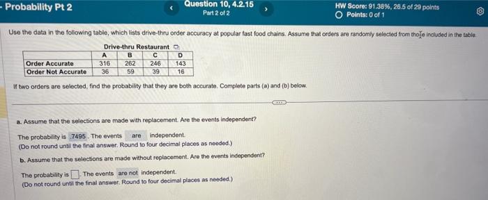 Solved If two orders are selected, find the probability that | Chegg.com