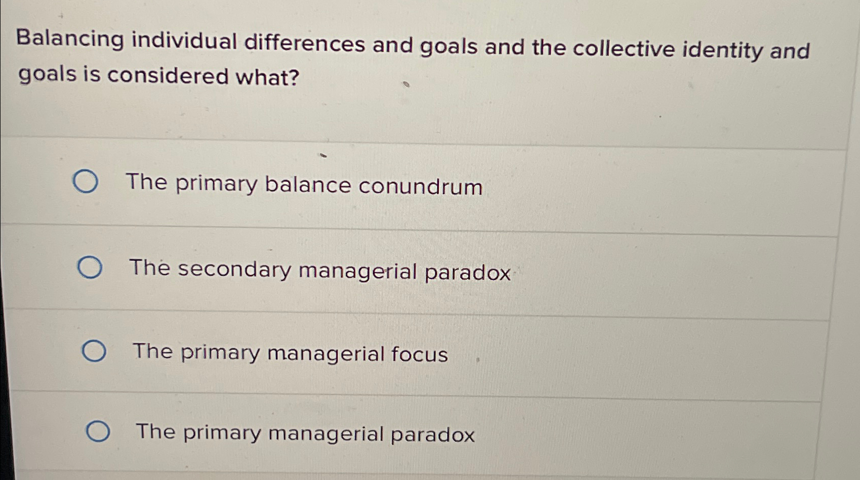 Solved Balancing individual differences and goals and the | Chegg.com