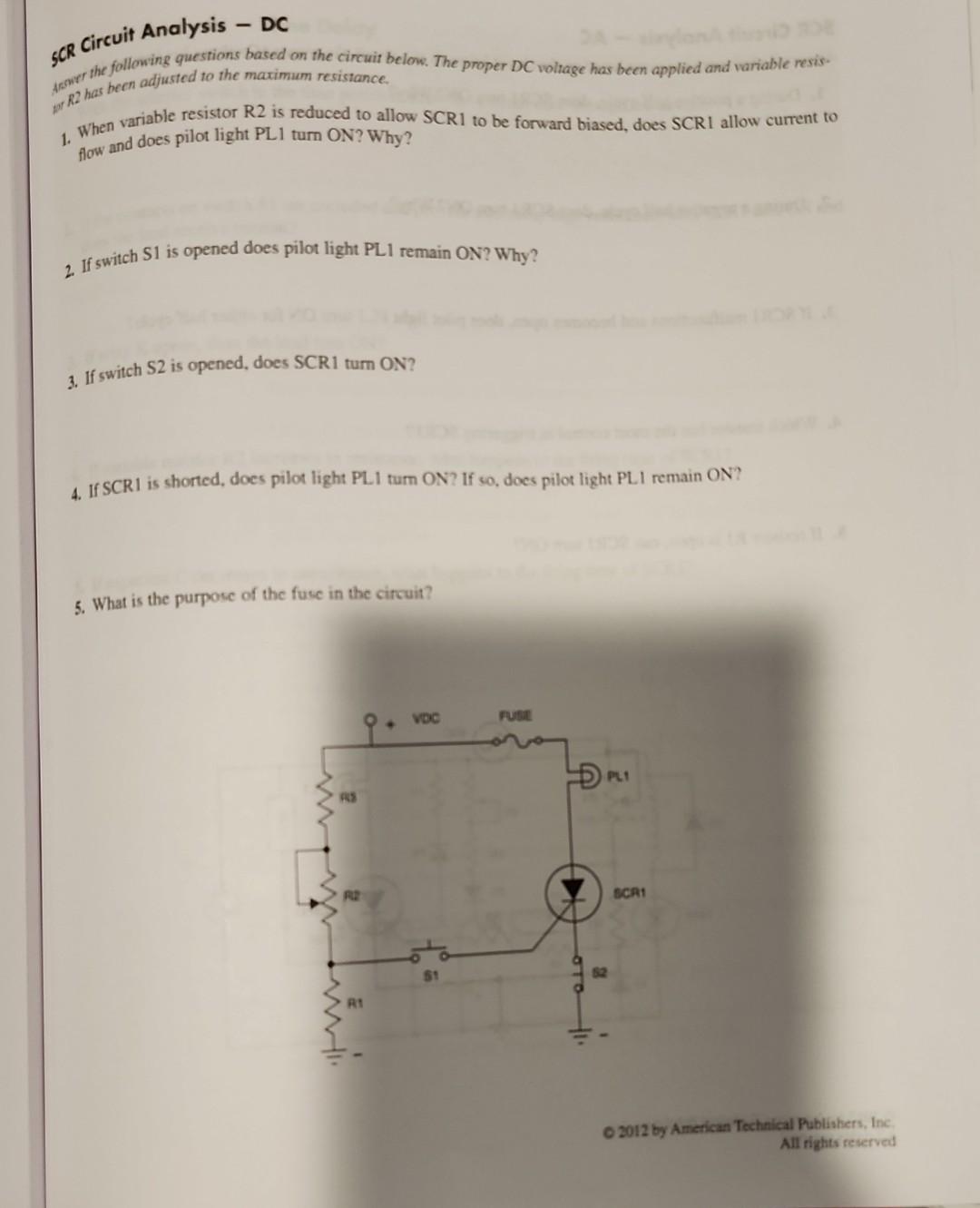 Solved 5CR Circuit Analysis - DC As one the following | Chegg.com