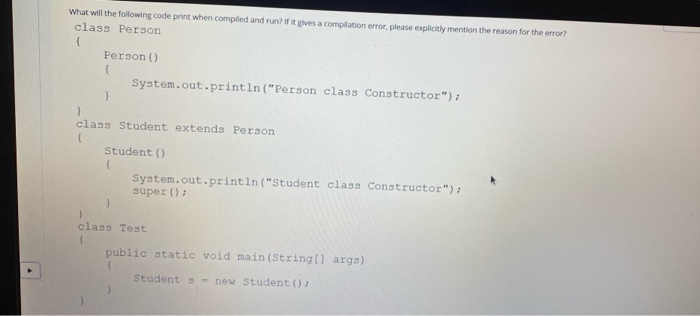 Solved What will the following code print when compiled and | Chegg.com