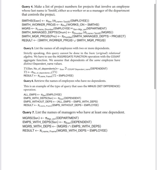 Solved Query 1. Retrieve the name and address of all | Chegg.com