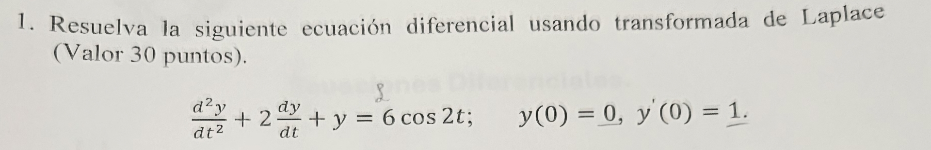 Solved Resuelva la siguiente ecuación diferencial usando | Chegg.com