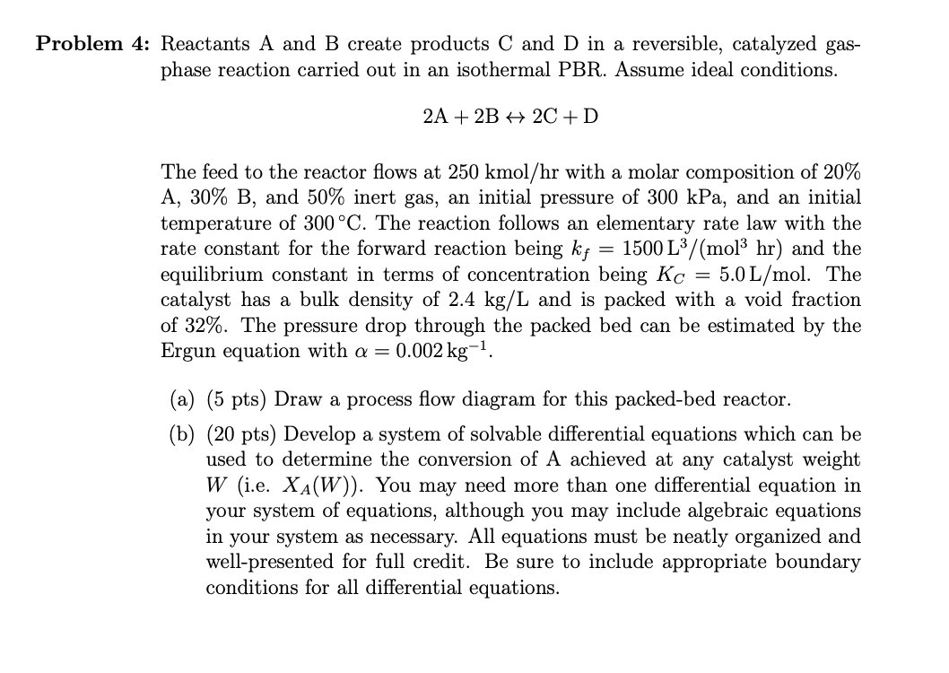 Problem 4: Reactants A and B ﻿create products C ﻿and | Chegg.com