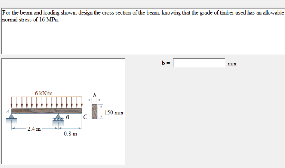 Solved For the beam and loading shown, design the cross | Chegg.com