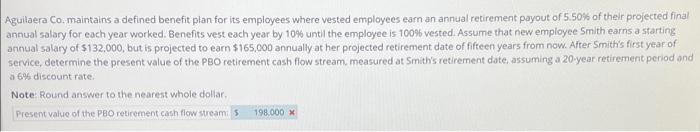 Solved Aguilaera Co. maintains a defined benefit plan for | Chegg.com