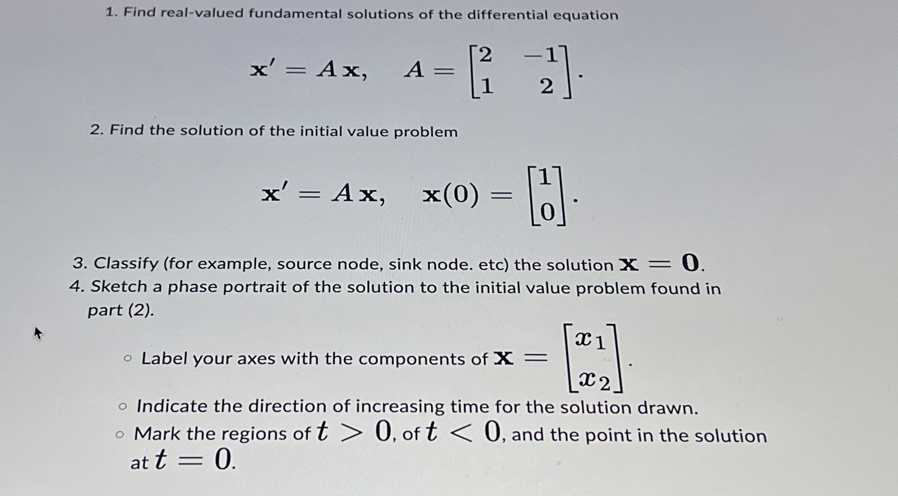 Solved Find real-valued fundamental solutions of the | Chegg.com