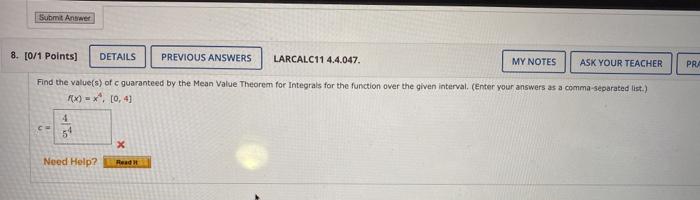 Solved Submit Answer 8. (0/1 Points] DETAILS PREVIOUS | Chegg.com