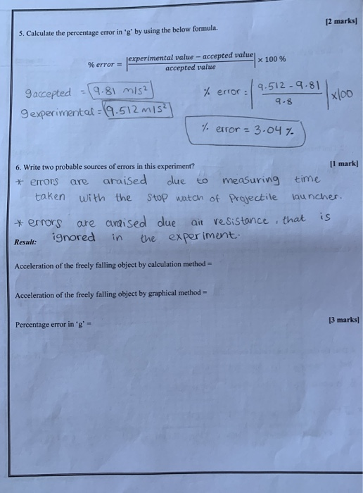 Solved Acceleration of the freely falling object by | Chegg.com