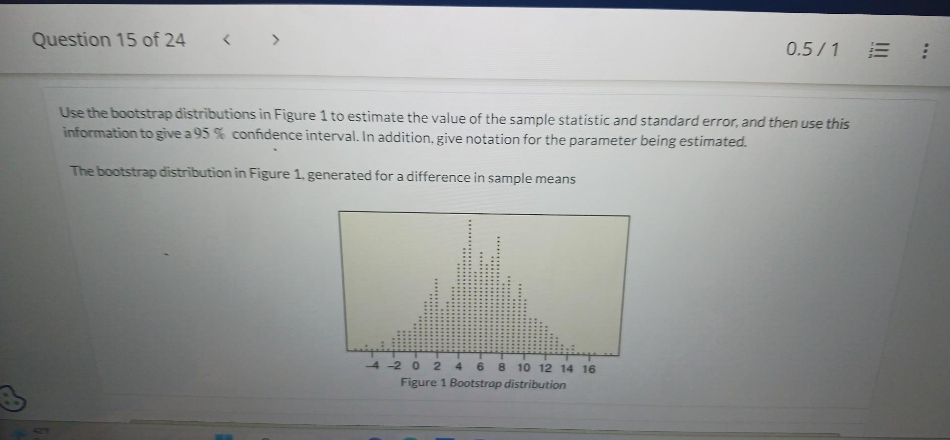 Solved Use the bootstrap distributions in Figure 1 to | Chegg.com