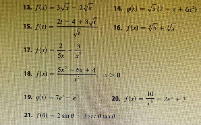 Solved 5−26 Find The Most General Antiderivative Of The
