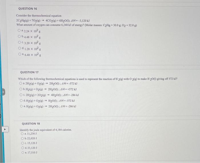 Solved Consider the thermochemical equation 2C2H6( g)+7O2( | Chegg.com