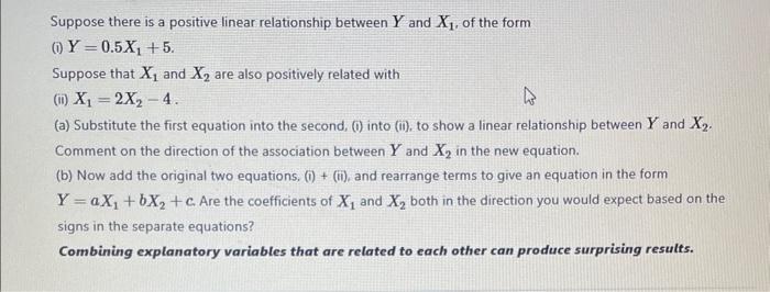 Solved Suppose there is a positive linear relationship | Chegg.com