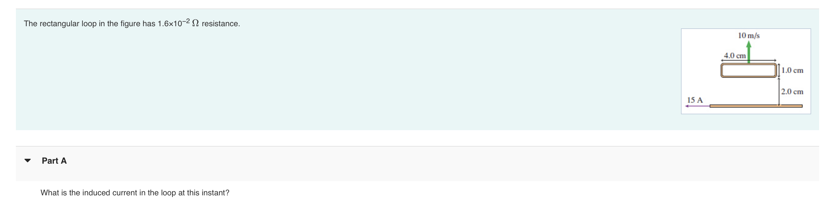 Solved The rectangular loop in the figure has 1.6×10-2Ω | Chegg.com