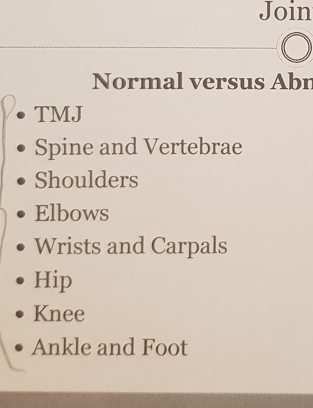 Solved Join O Normal versus Abn • TMJ Spine and Vertebrae • | Chegg.com