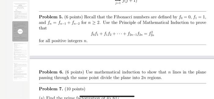Solved Problem 5. (6 points) Recall that the Fibonacci | Chegg.com