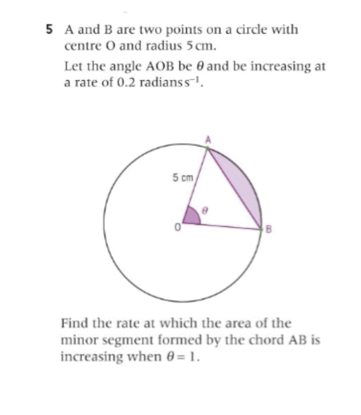 Solved 5 ﻿A and B are two points on a circle with centre O | Chegg.com