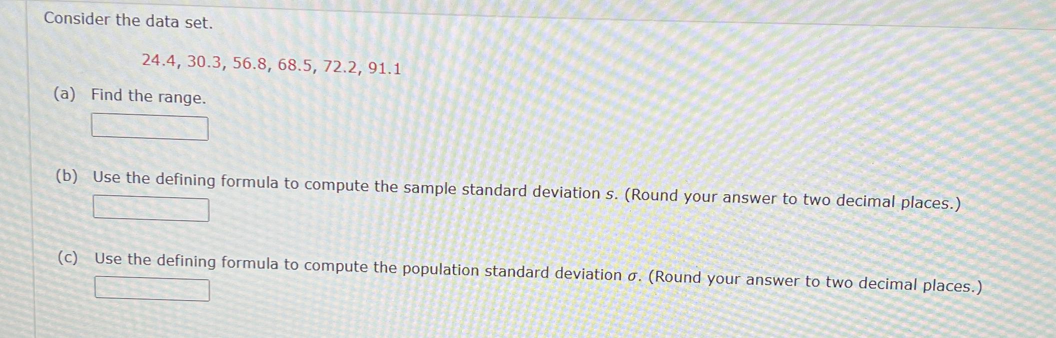 Solved Consider the data | Chegg.com