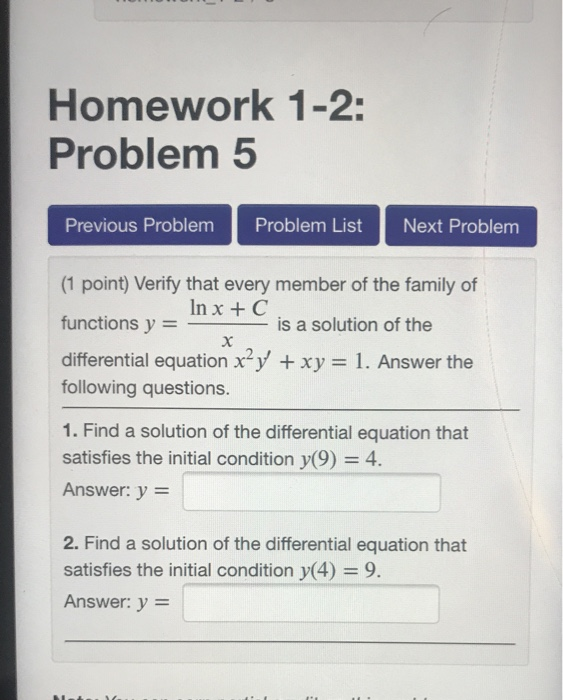 Solved Homework 1-2: Problem 5 Previous Problem Problem List | Chegg.com