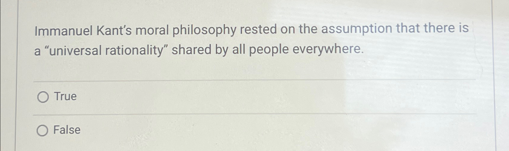 Solved Immanuel Kant's moral philosophy rested on the | Chegg.com