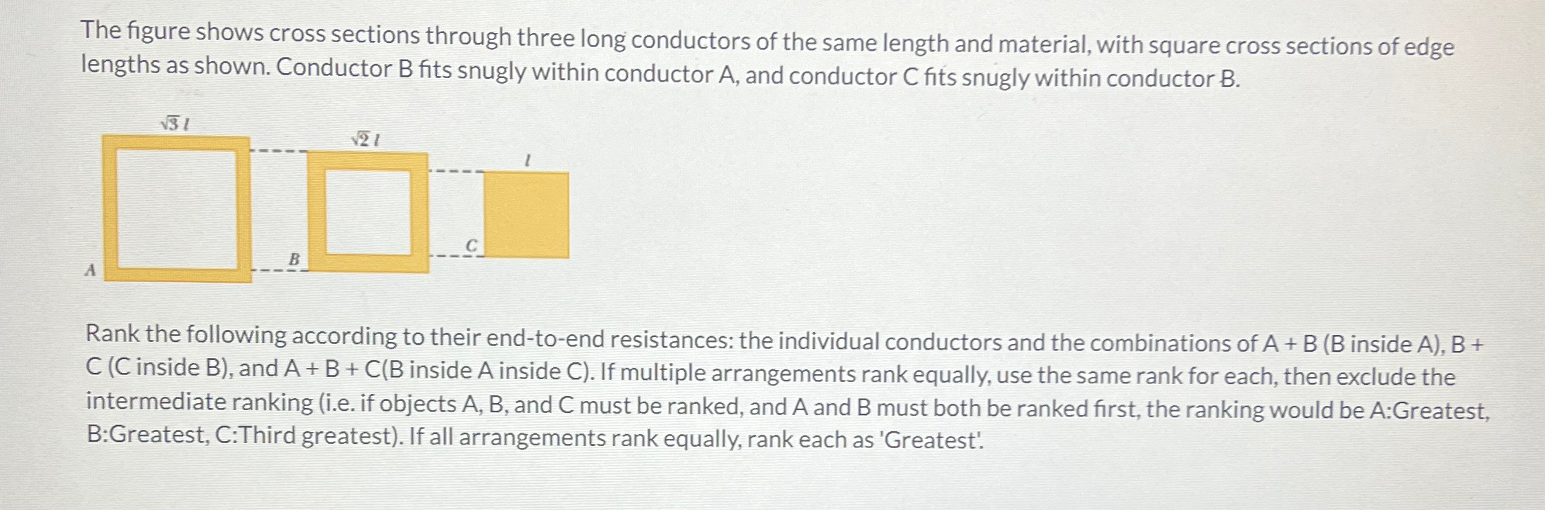 Solved The figure shows cross sections through three long | Chegg.com