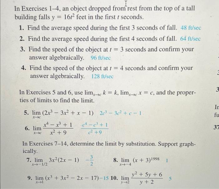 Solved In Exercises 1-4, an object dropped from rest from | Chegg.com