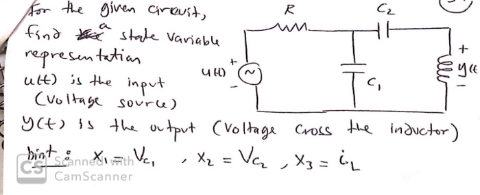 Solved for the given circuit, find the state variable | Chegg.com