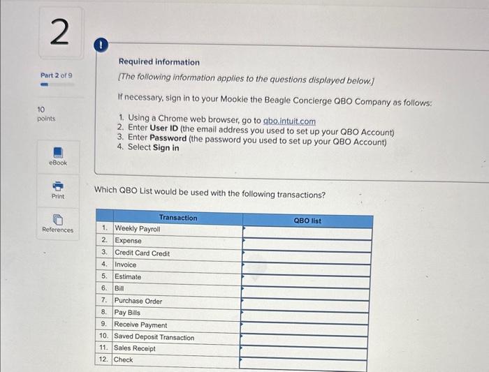 Required information [The following information | Chegg.com