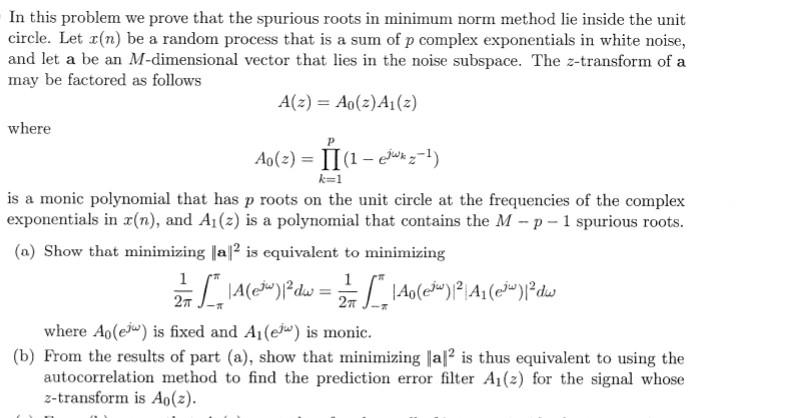 Solved In this problem we prove that the spurious roots in | Chegg.com