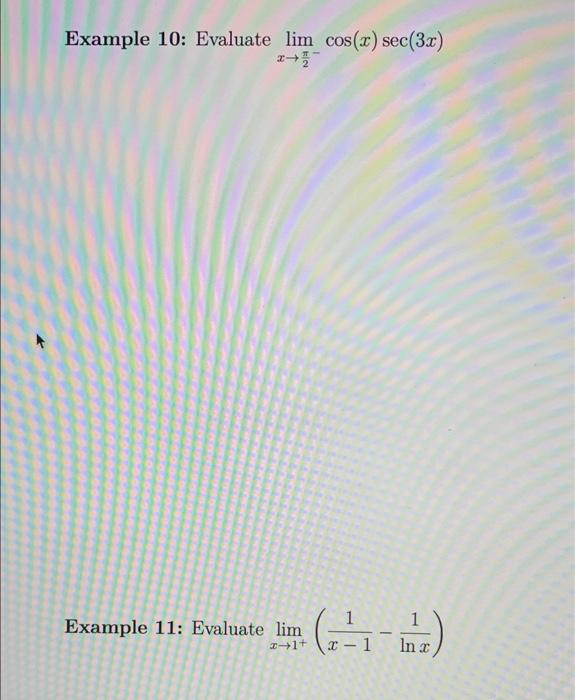 Solved Example 10: Evaluate lim cos(x) sec(3x) 2+ 1 Example | Chegg.com