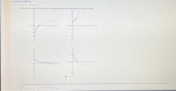 x−e−1,0≤y≤? (a) Sketch the graph of the function, | Chegg.com