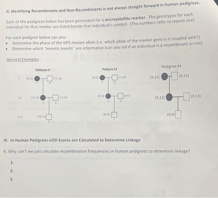 Solved Determining Linkage in Human Pedigrees-A Special Case | Chegg.com