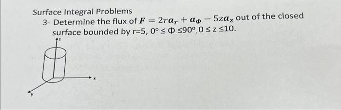 Solved Surface Integral Problems 3- Determine the flux of | Chegg.com