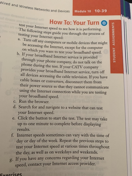 Solved a public hot spot? Test Your Internet Speed Internet | Chegg.com