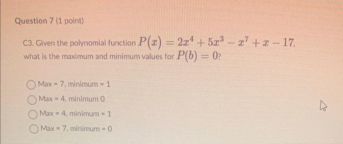 Solved C3. Given the polynomial function | Chegg.com