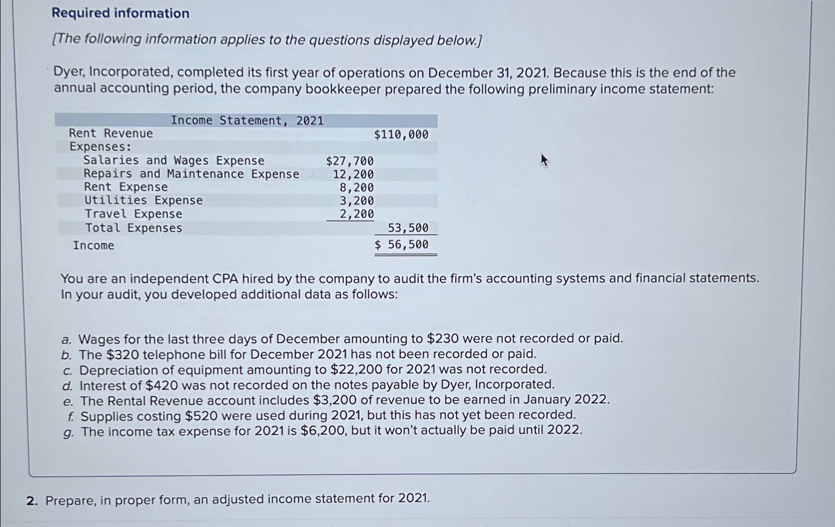 Solved Required information[The following information | Chegg.com