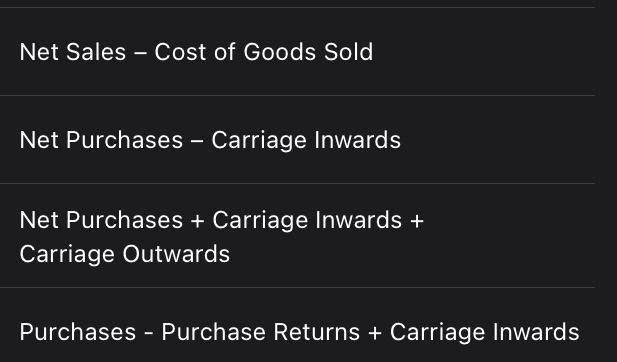 Solved Cost of Goods Purchased is calculated as: Net Sales | Chegg.com