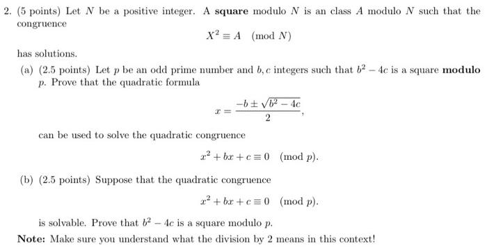 Solved 2. (5 points) Let N be a positive integer. A square | Chegg.com