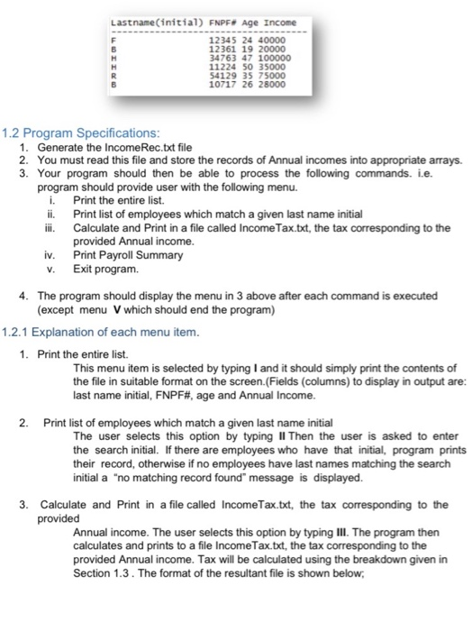 Solved Part 1: Programming - Income Tax Records App 1.1 | Chegg.com