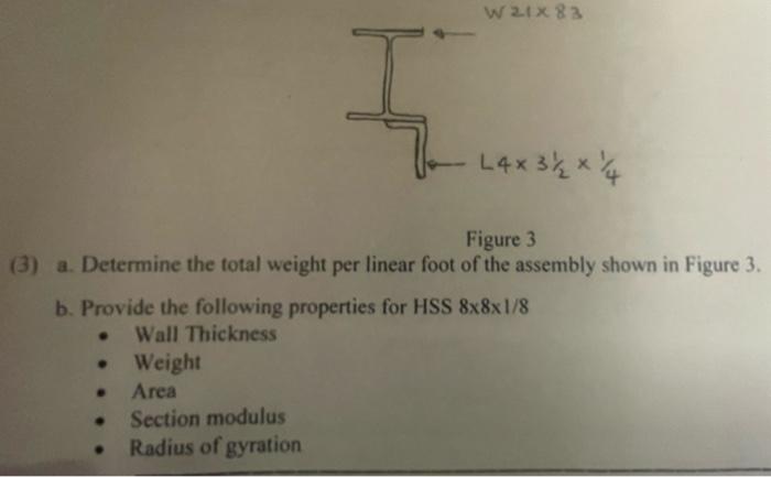 Solved Figure 3 (3) a. Determine the total weight per linear | Chegg.com