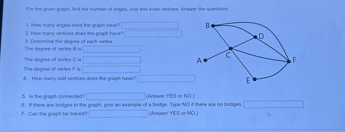Solved 5. Is the graph connecled? (Answer YES or NO.) 6. If | Chegg.com