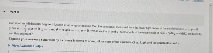 Solved Consider an infinitesimal segment located at an | Chegg.com