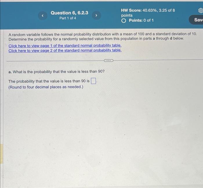 Solved A random variable follows the normal probability | Chegg.com