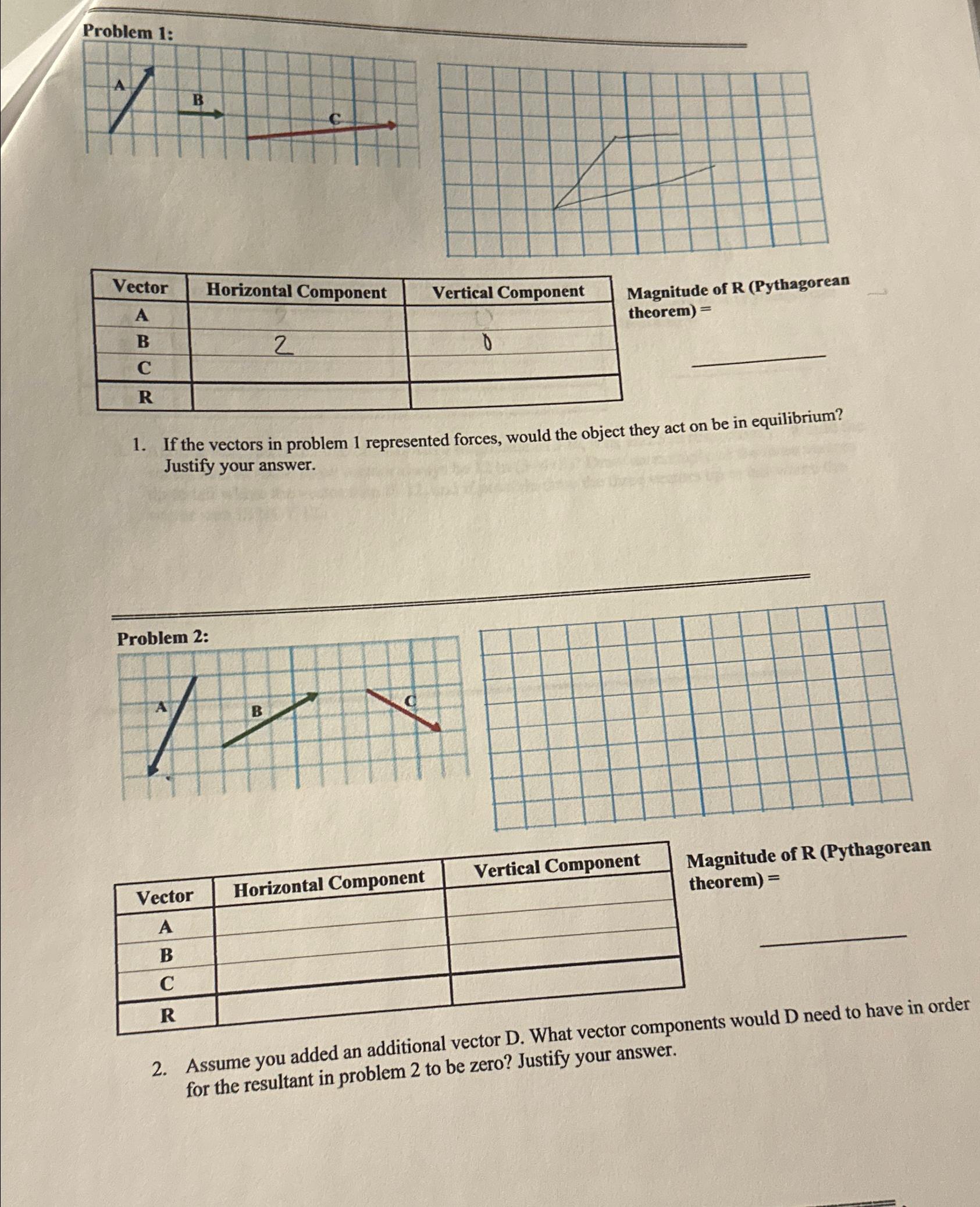 Solved Procedure A:For each problem, vectors A,B ﻿and C ﻿are | Chegg.com