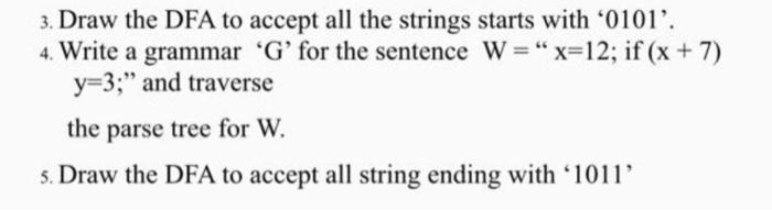 Solved 3. Draw the DFA to accept all the strings starts with | Chegg.com