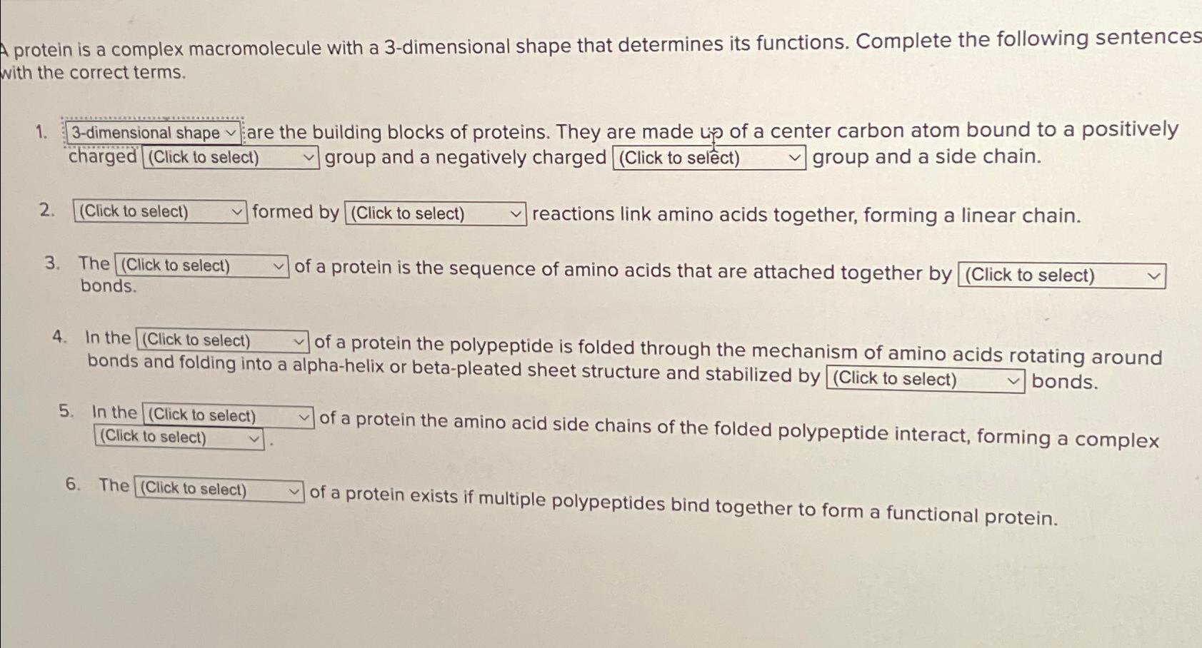 Solved A protein is a complex macromolecule with a | Chegg.com