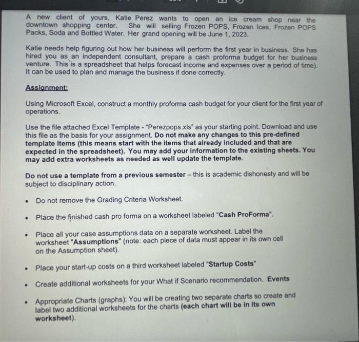 A new client of yours, Katie Perez wants to open an | Chegg.com