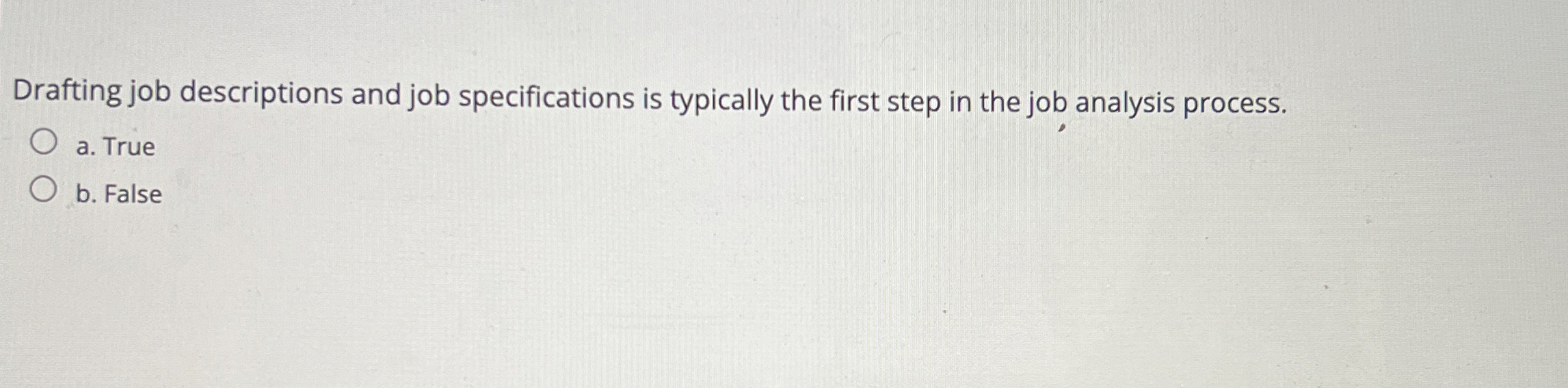 Solved Drafting job descriptions and job specifications is | Chegg.com