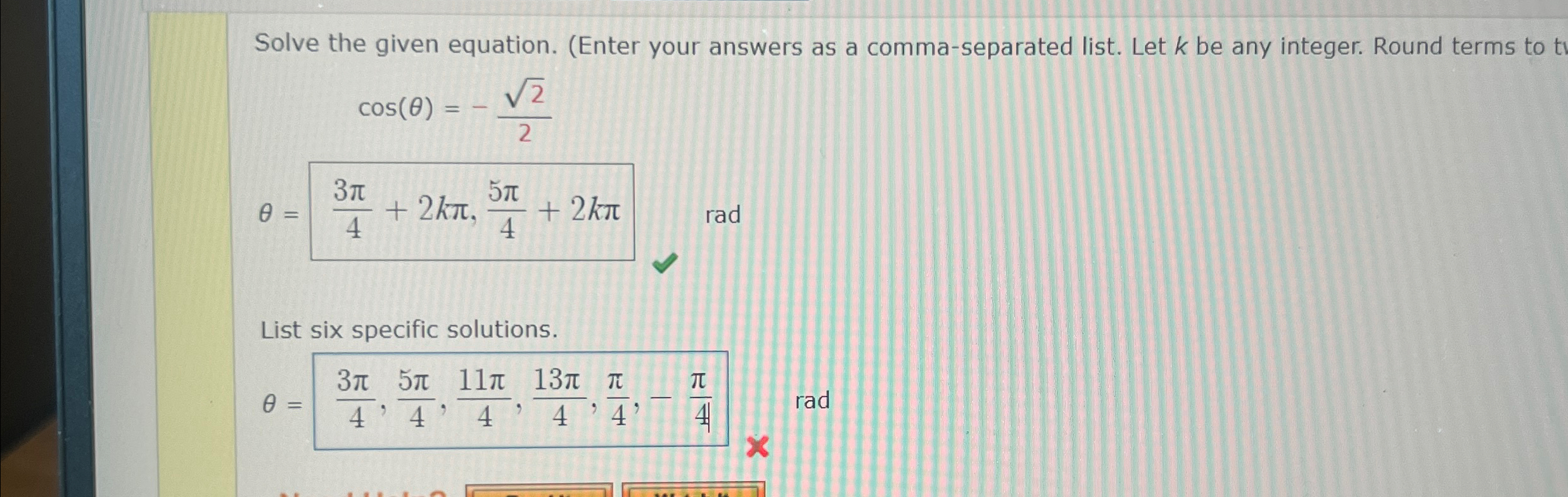 Solved Solve the given equation. (Enter your answers as a | Chegg.com